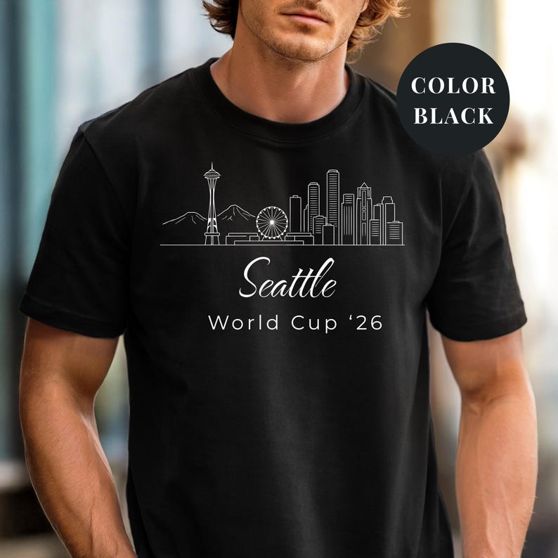 Seattle World Cup 2026 Minimalist Skyline Shirt, Comfort Colors Soccer ...