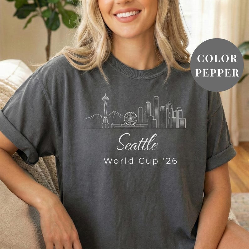 Seattle World Cup 2026 Minimalist Skyline Shirt, Comfort Colors Soccer ...