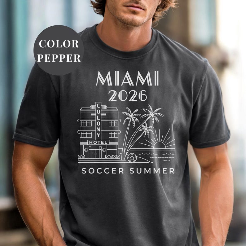 Miami 2026 Soccer Summer Shirt, Art Deco Florida Graphic Tee, Vintage ...