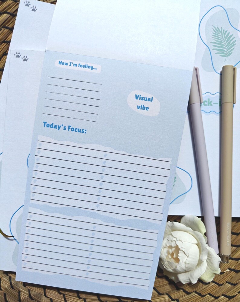 Daily Check-in Notepad and Sticker Set |to Do List Pad | Mental Health ...