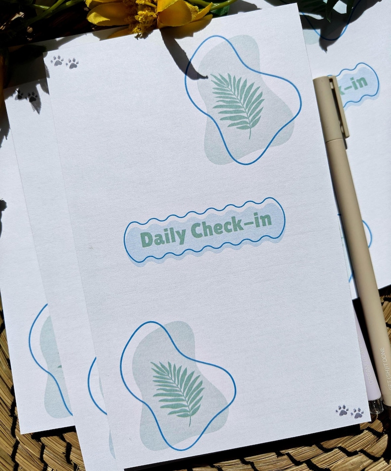 Daily Check-in Notepad and Sticker Set |to Do List Pad | Mental Health ...