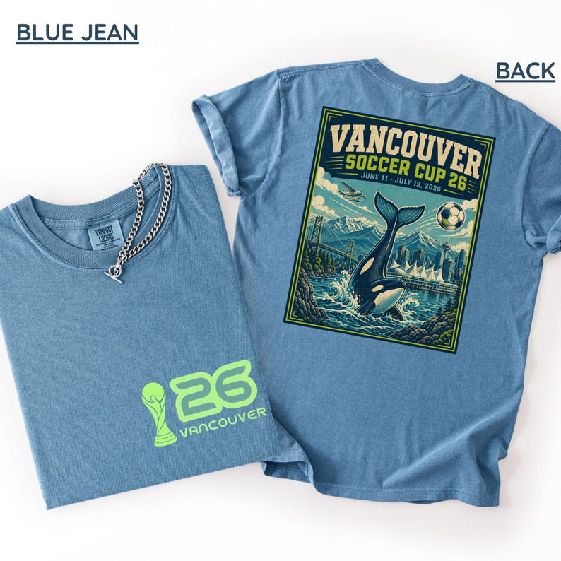 Vancouver Soccer Cup 2026 T-shirt With Retro Orca Print, Vintage Host ...