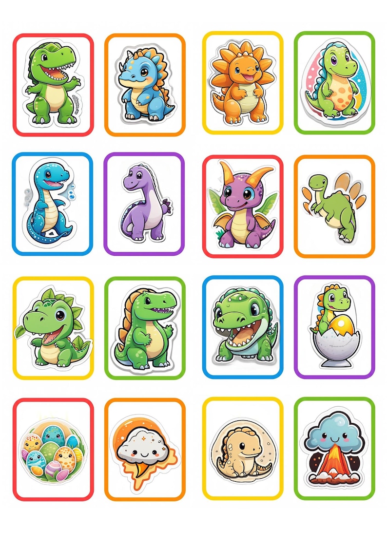 Dinosaur Activity Book for Kids – Flashcards, Coloring, Stickers (PDF ...
