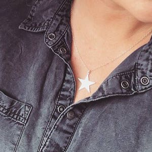 Star Necklace Enamelled in Any Colour, Celestial Star in Yellow, Red ...