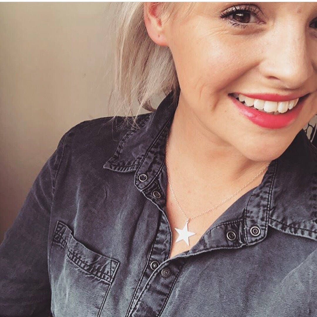 Star Necklace Enamelled in Any Colour, Celestial Star in Yellow, Red ...