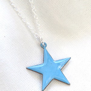 Star Necklace Enamelled in Any Colour, Celestial Star in Yellow, Red ...