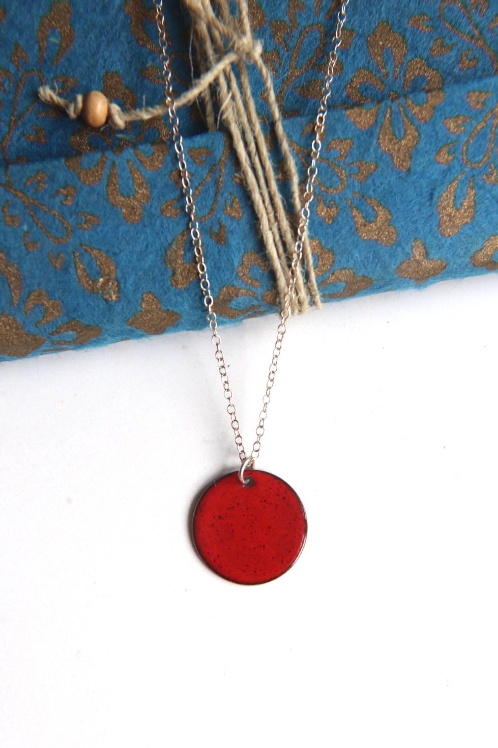 20mm Disc Pendant in Any Colour Enamel, Red, Green, Lilac Etc - Etsy