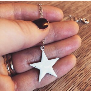 Star Necklace Enamelled in Any Colour, Celestial Star in Yellow, Red ...