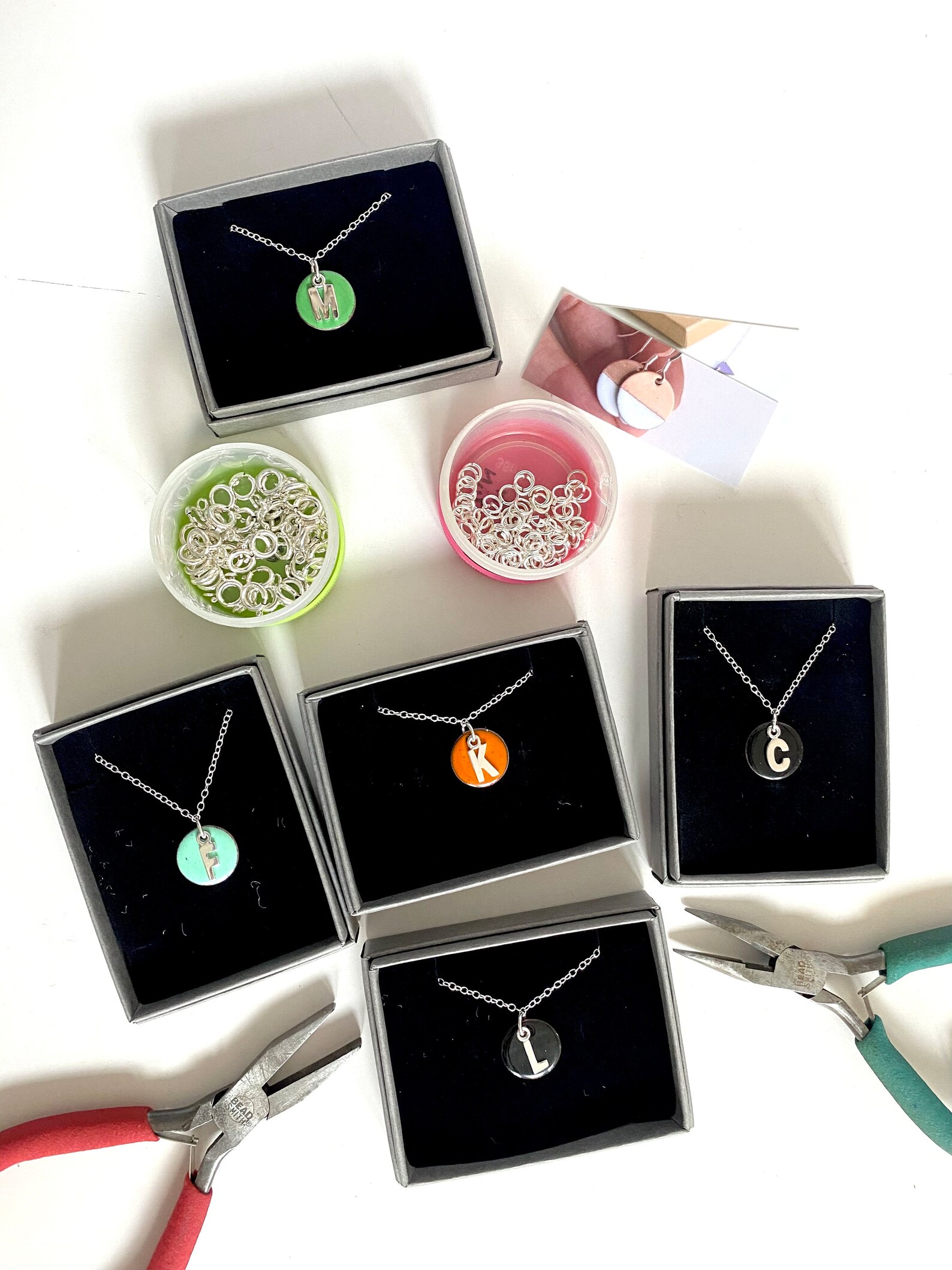 Custom Letter Necklace, Choose Your Own Letter and Enamel Disc 20mm - Etsy
