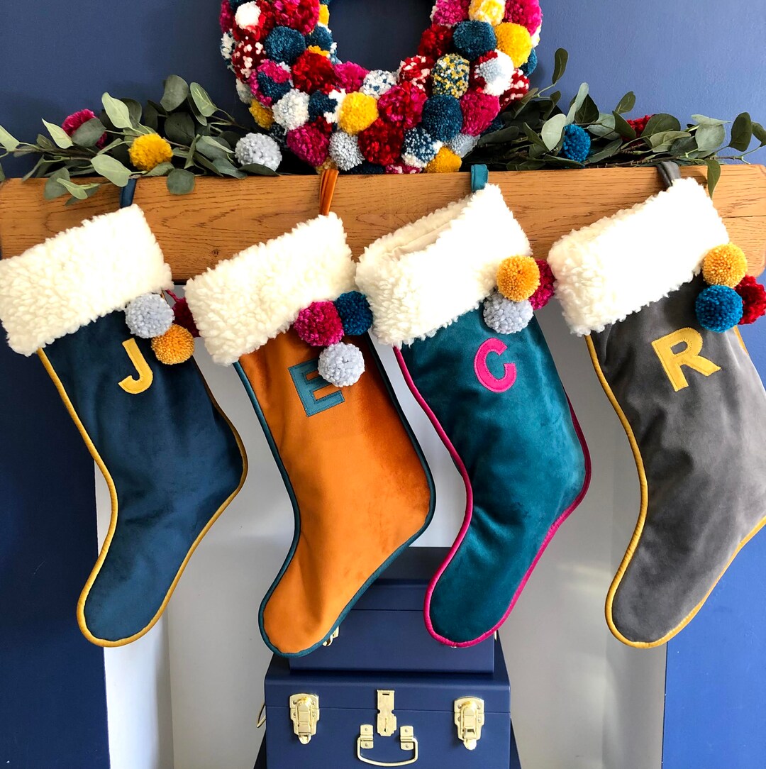 Luxury Personalised Velvet Christmas Stocking - Etsy UK