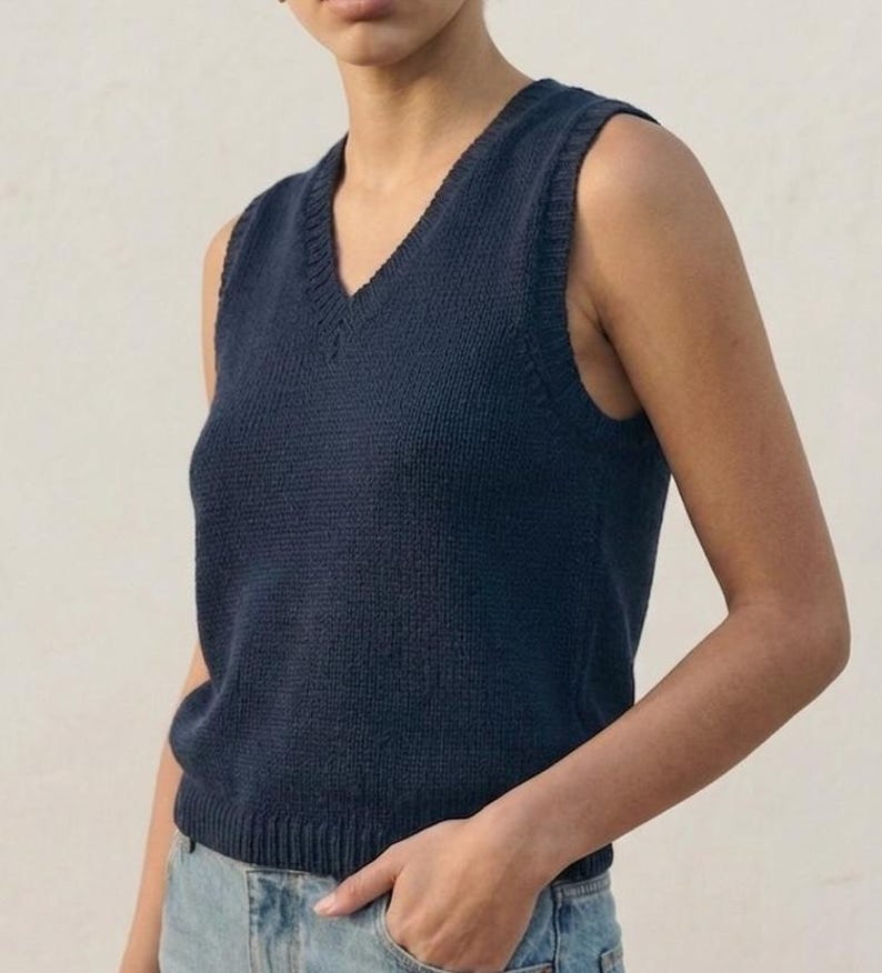PURE Slipover Knitting Pattern: Modern V-neck Vest (PDF Tutorial) - Etsy
