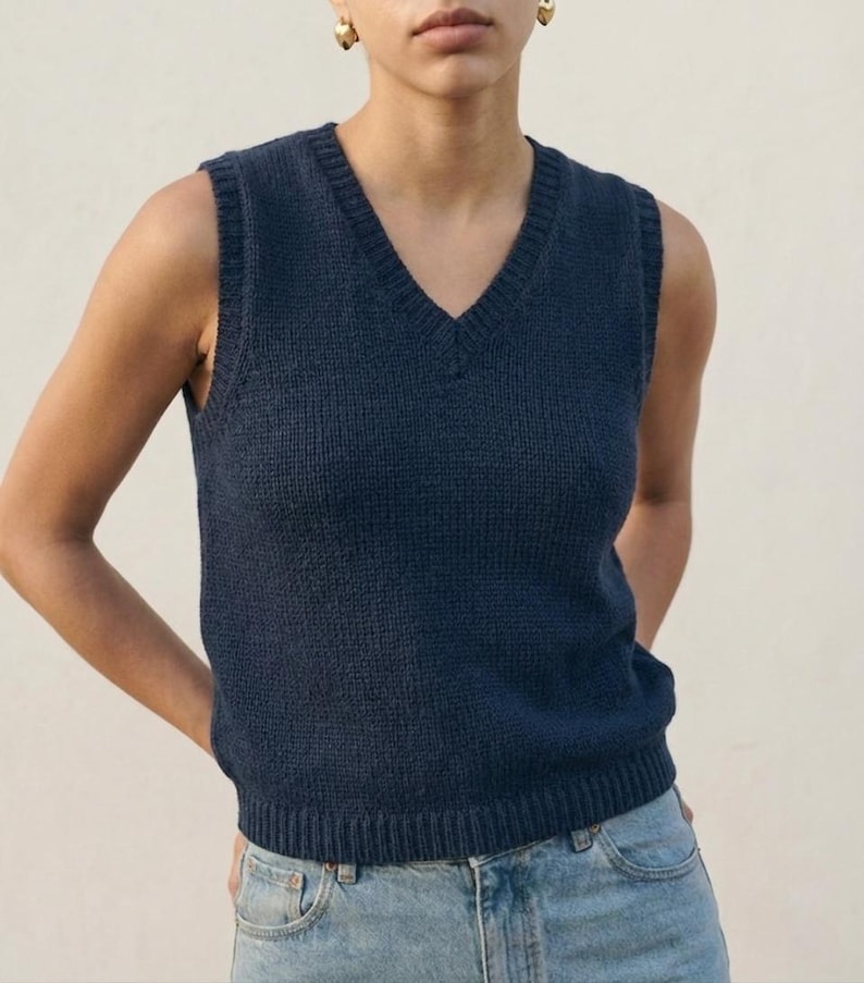 PURE Slipover Knitting Pattern: Modern V-neck Vest (PDF Tutorial) - Etsy