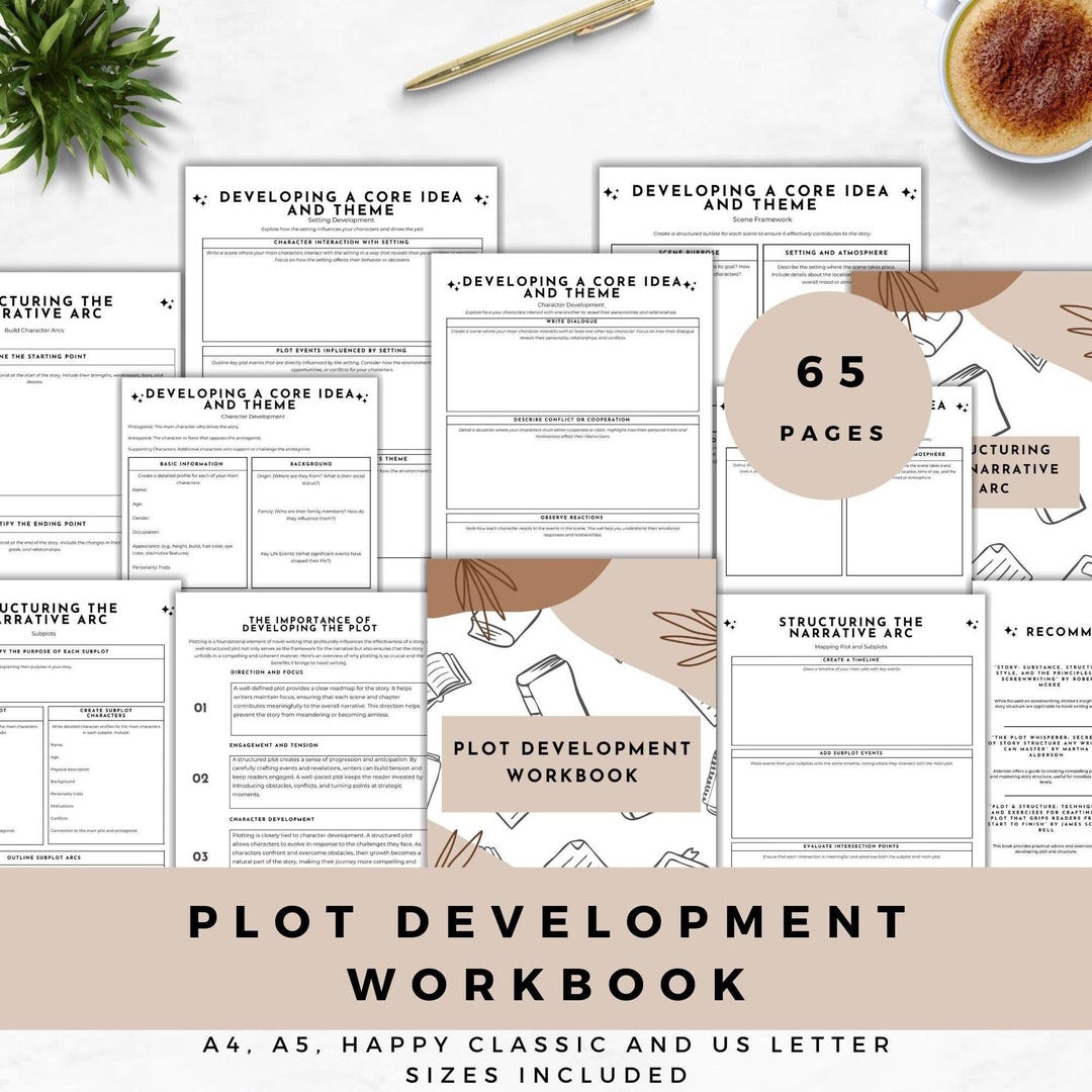 Novel Writing Workbook Plot Development Worksheets for Narrative Arc ...