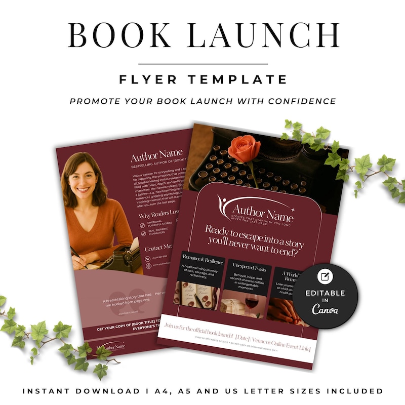 Book Launch Posters - Etsy