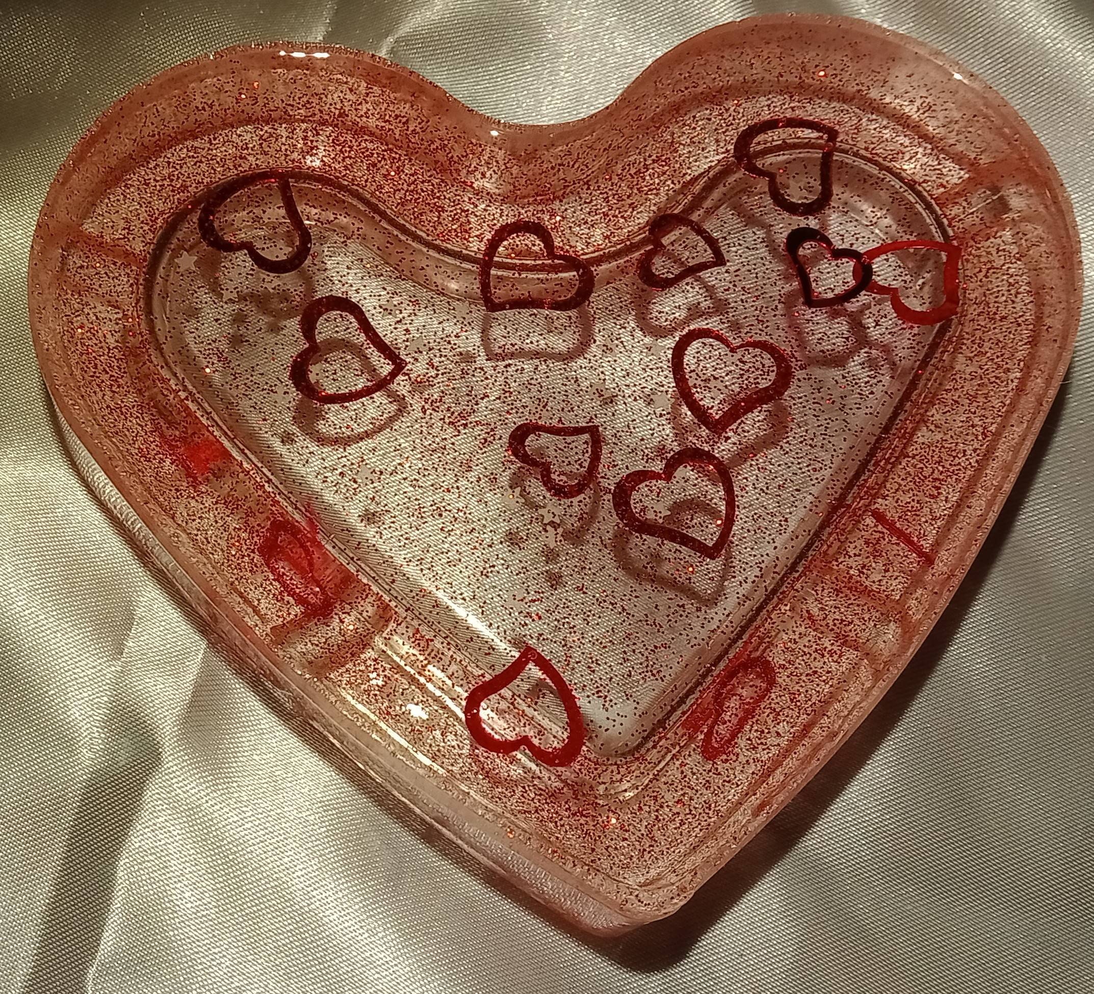 Heart Ashtray Resin Red Hearts Red Glitter Glow in the Dark - Etsy