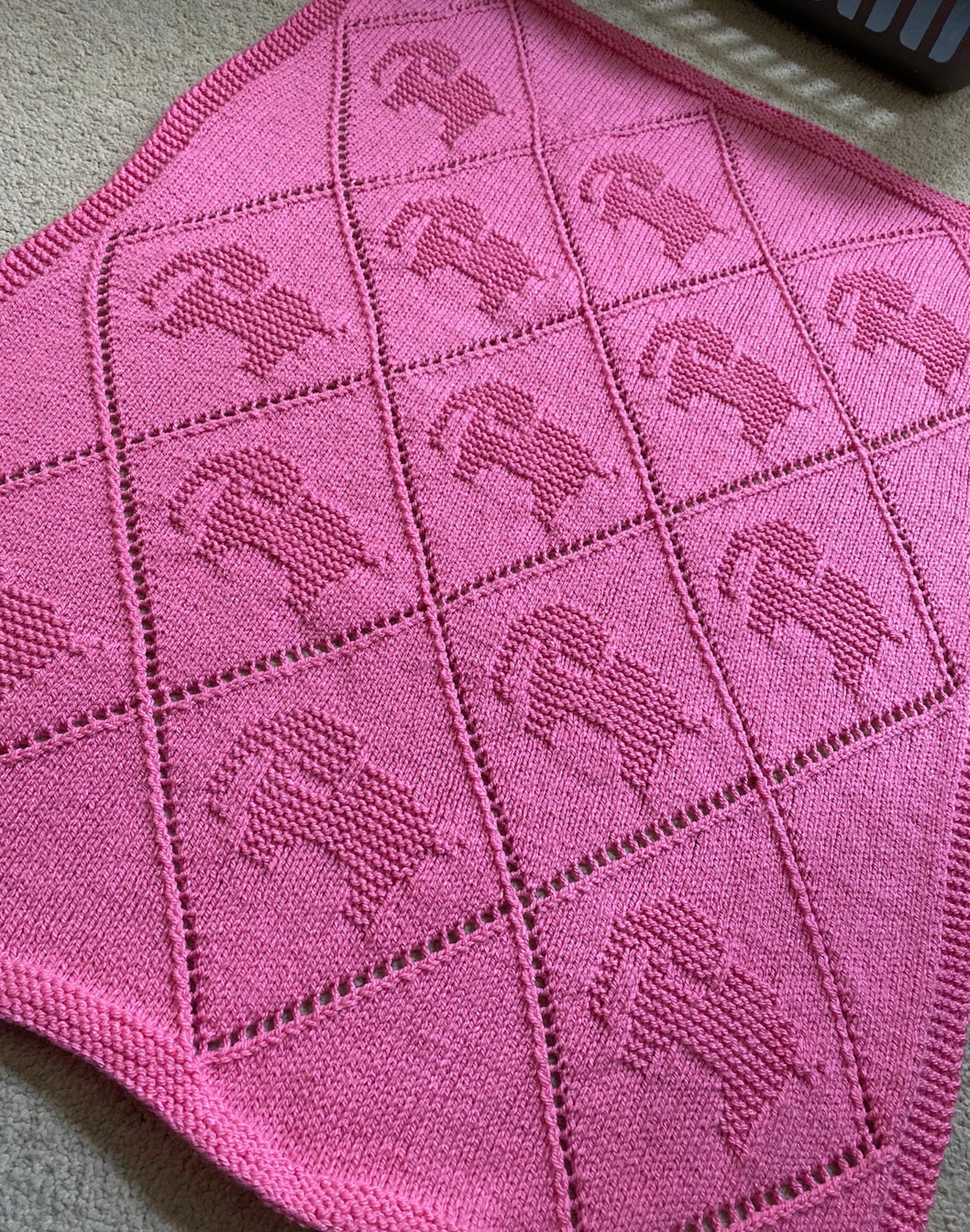 Knitting Pattern Elephant Diamond Blanket Baby Blanket | Etsy