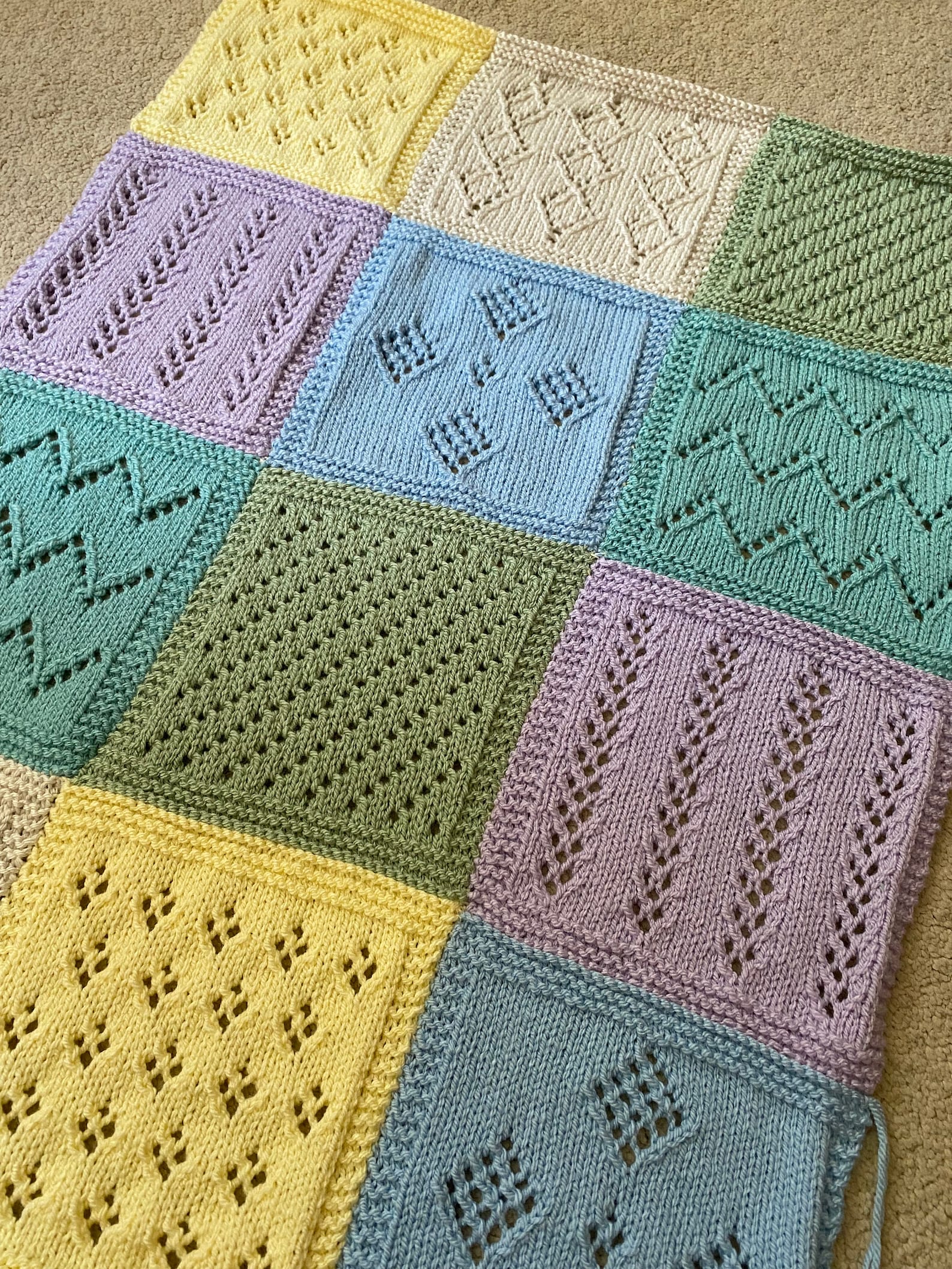 Knitting Pattern Lace Patchwork Blanket Knitted Squares - Etsy