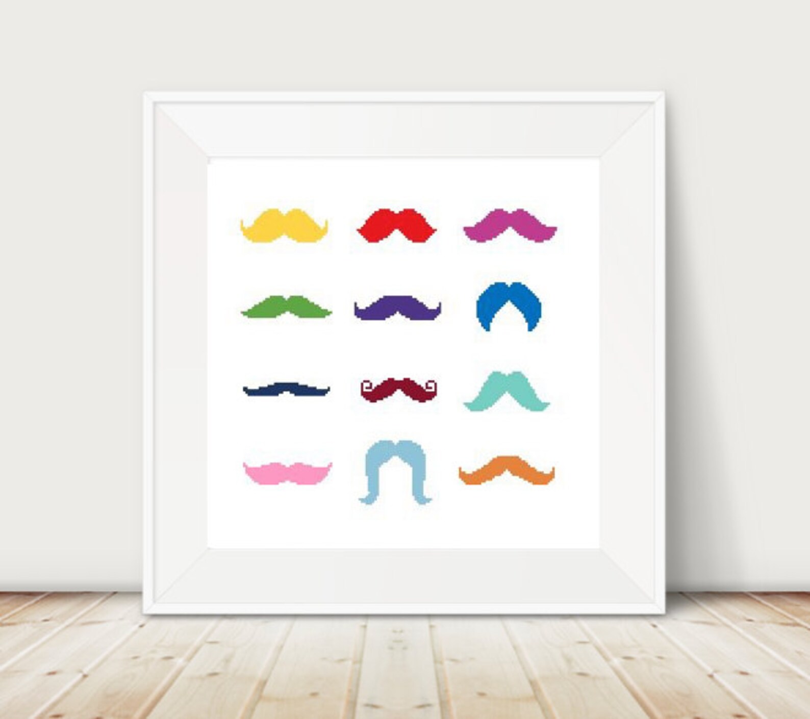 Moustache Cross Stitch Pattern PDF Instant Download | Etsy