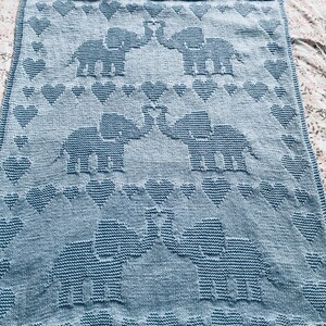 Knitting Pattern, Loved up Elephants, Baby Blanket, Throw, PDF, Instant ...