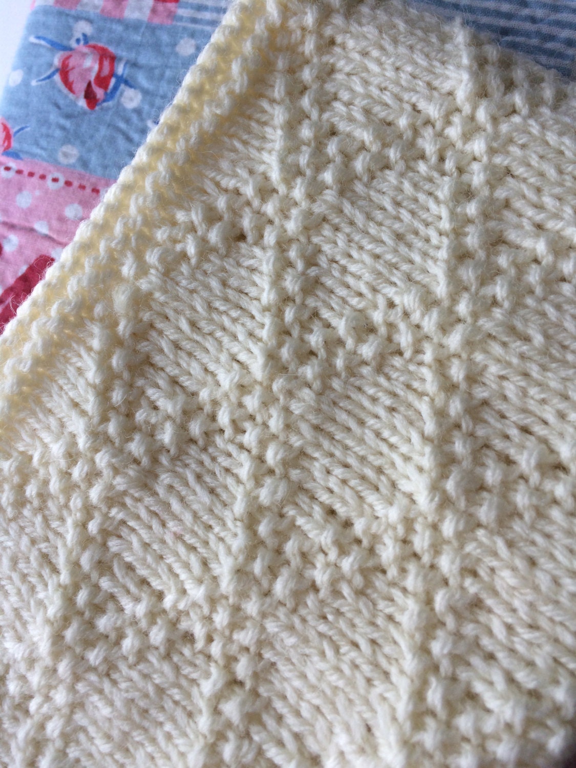 Knitting Pattern Diamond Baby Blanket PDF Instant Download | Etsy