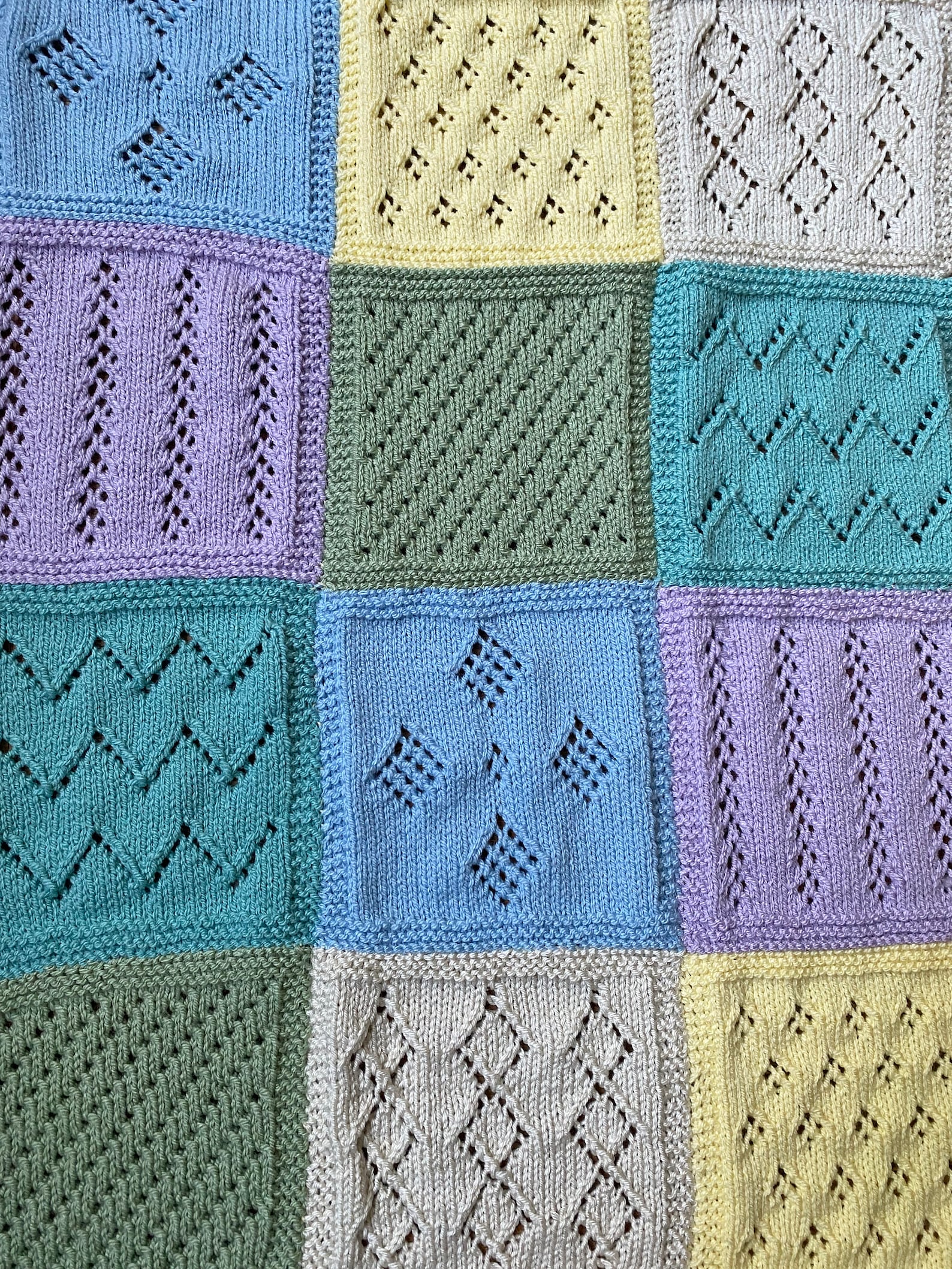 Knitting Pattern Lace Patchwork Blanket Knitted Squares - Etsy