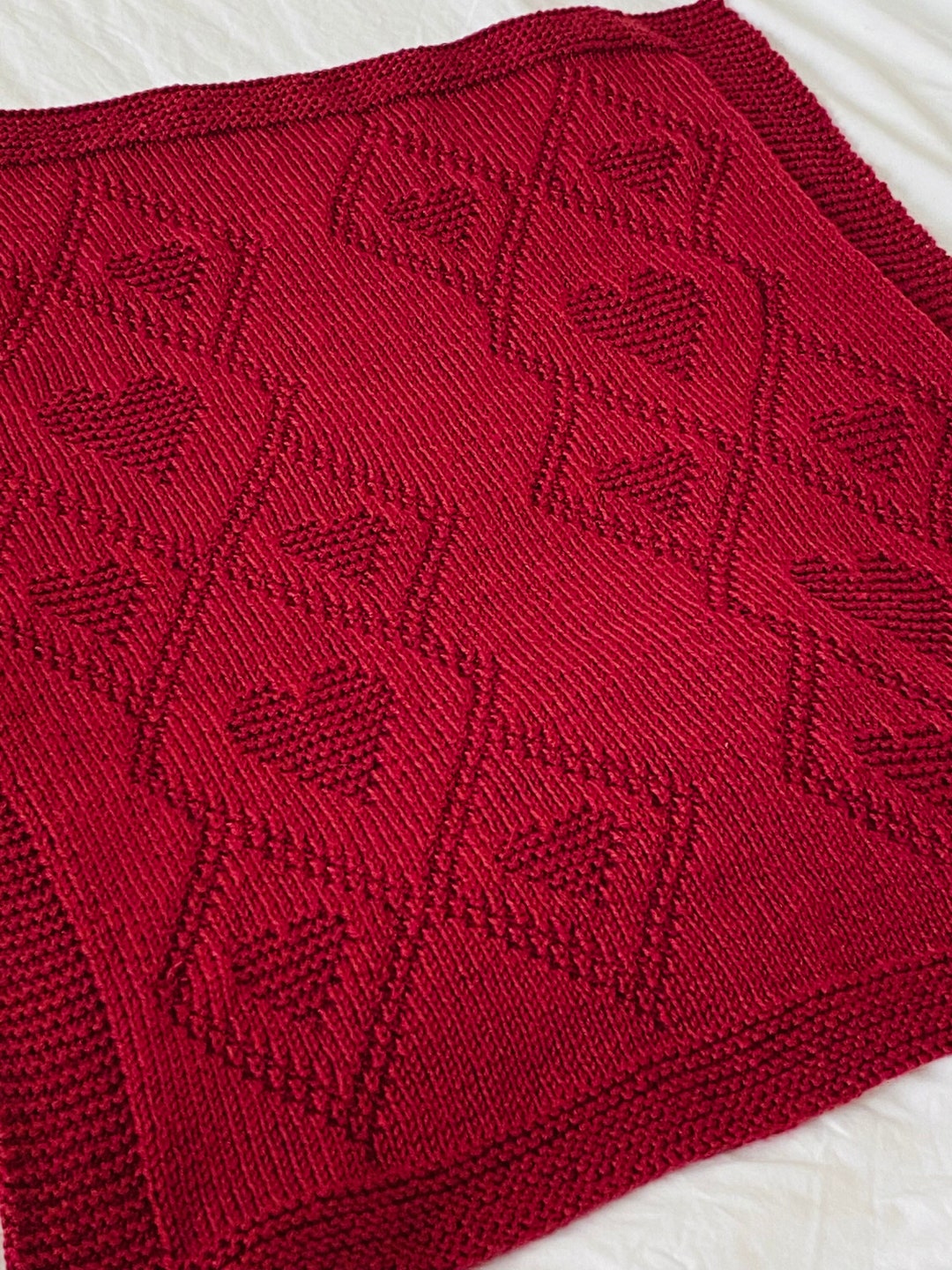 Knitting Pattern, Love Rug Blanket, Throw, Baby Blanket, PDF Download ...