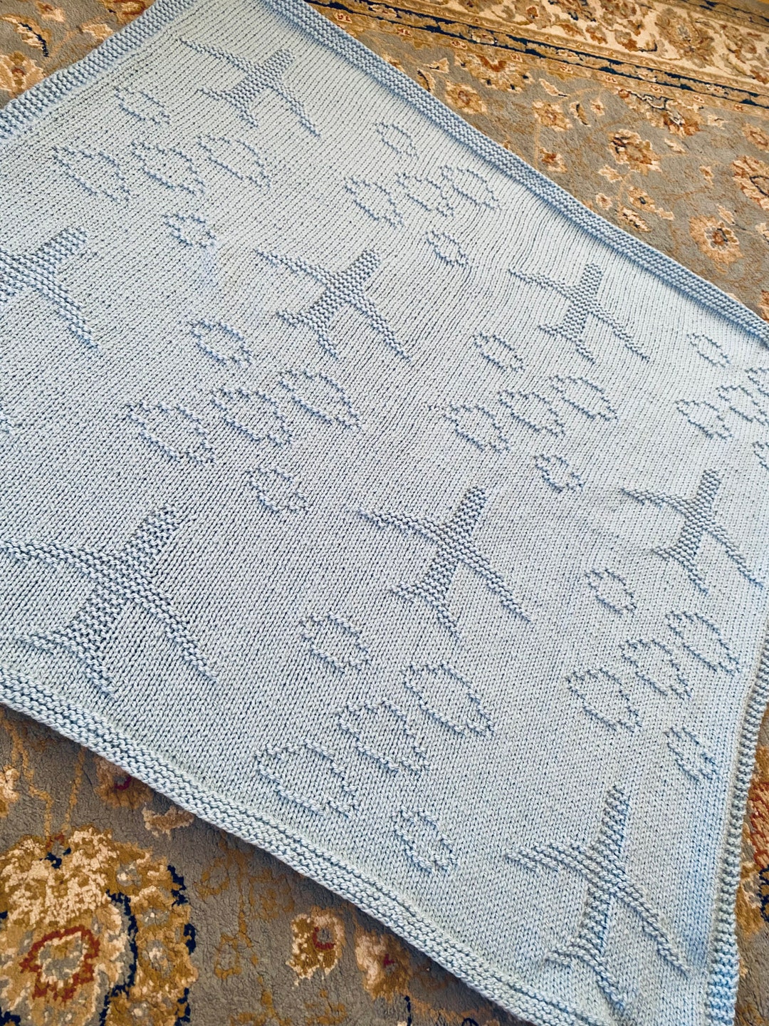 Knitting Pattern, Aeroplane Blanket, PDF, Instant Download, Baby ...