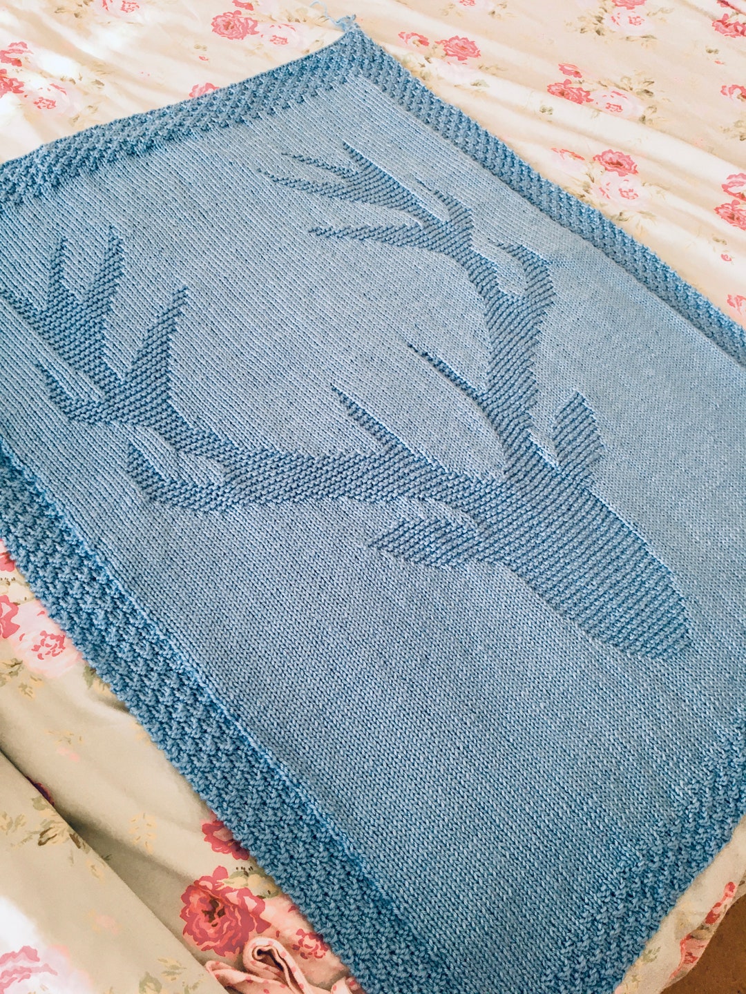 Knitting Pattern, Stag Head Blanket, Picture Blanket, Easy, Chart, PDF ...