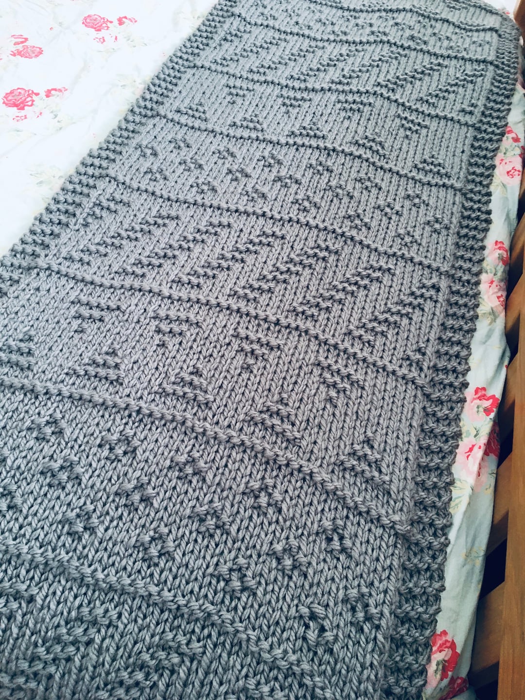 Knitting Pattern, Textured Stripe Bed Runner, PDF, Instant Download - Etsy