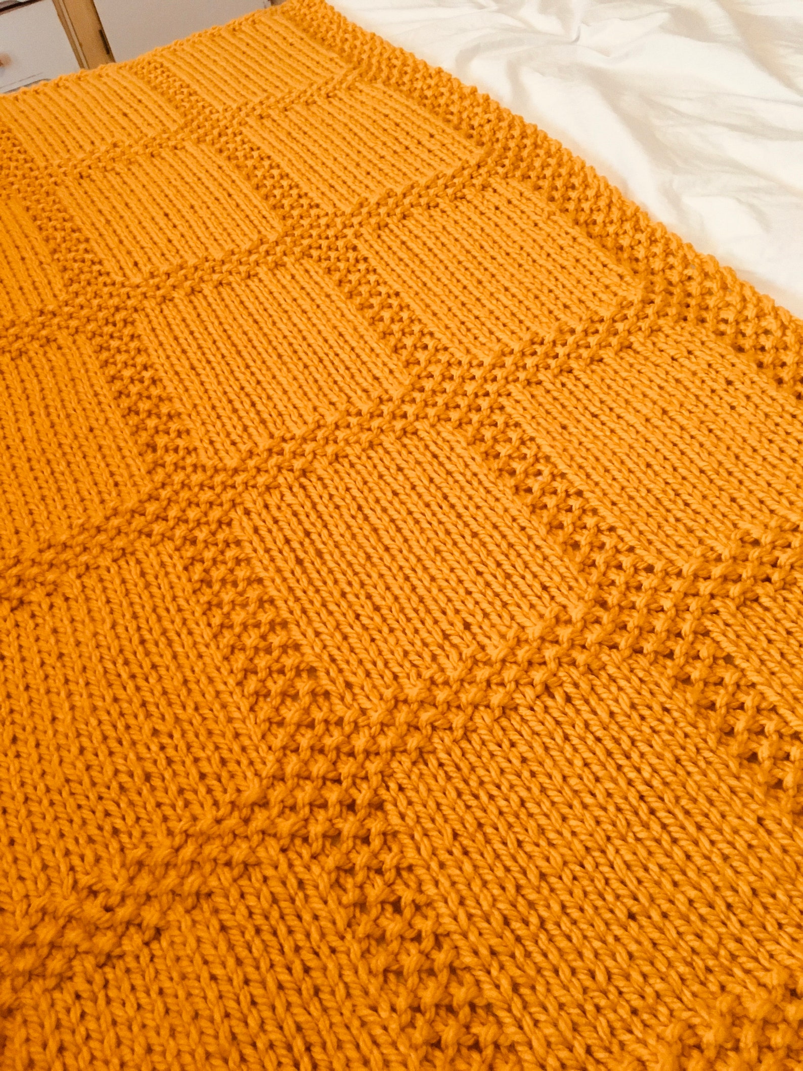 Easy Knitting Pattern, Squares Bed Runner, PDF, Instant Download ...