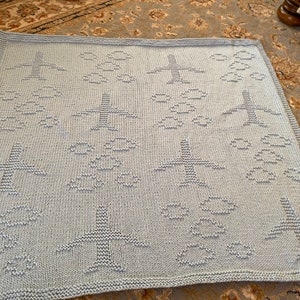Knitting Pattern, Aeroplane Blanket, PDF, Instant Download, Baby ...