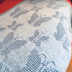 Baby Knitting Pattern, Butterfly Blanket, PDF, Instant Download, Aran ...