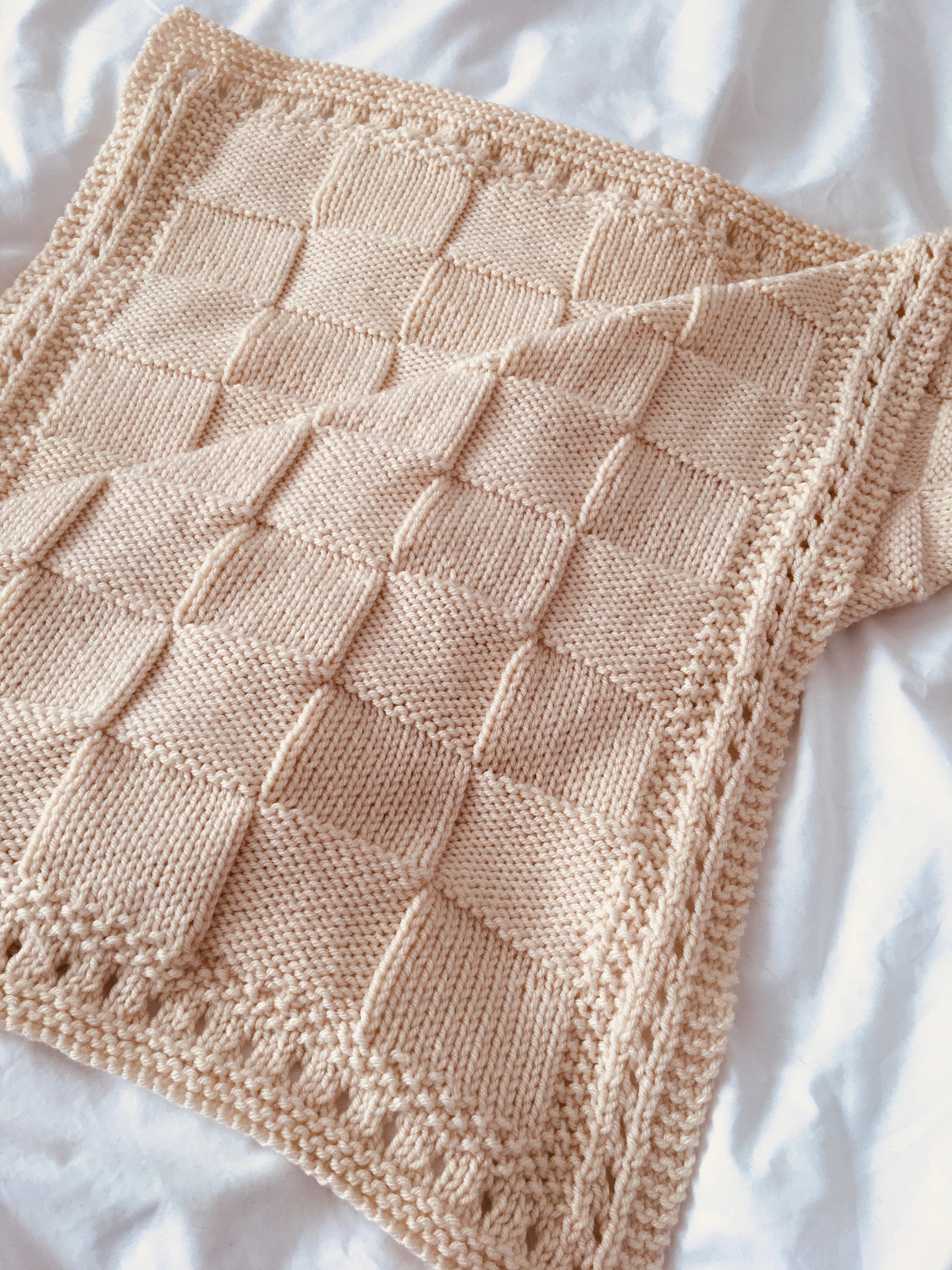 Knitting Pattern Bordered Basket Weave Blanket Easy Instant | Etsy