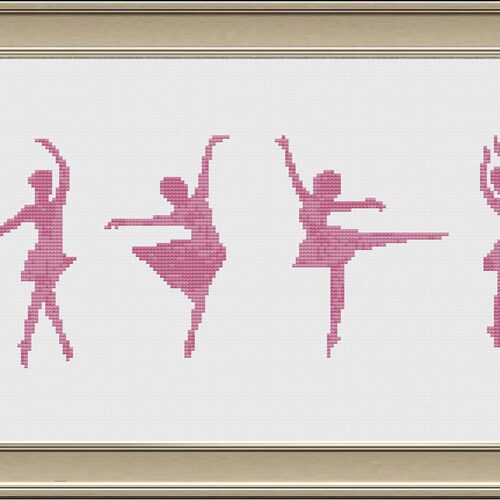 Four Ballet Dancers Cross Stitch Pattern PDF Instant - Etsy