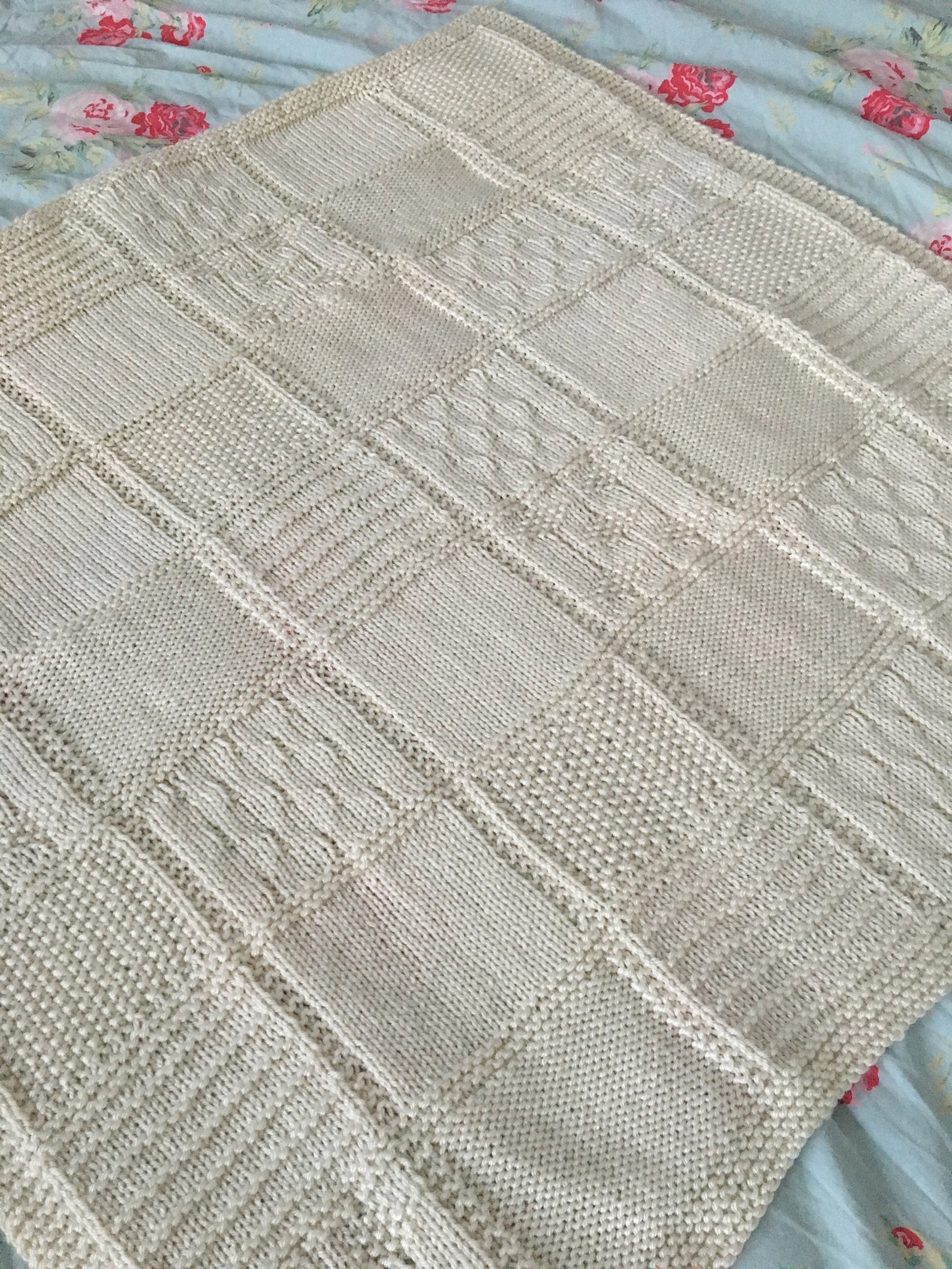 Knitting Pattern, One Piece Patch Blanket, PDF, Instant Download, Baby ...