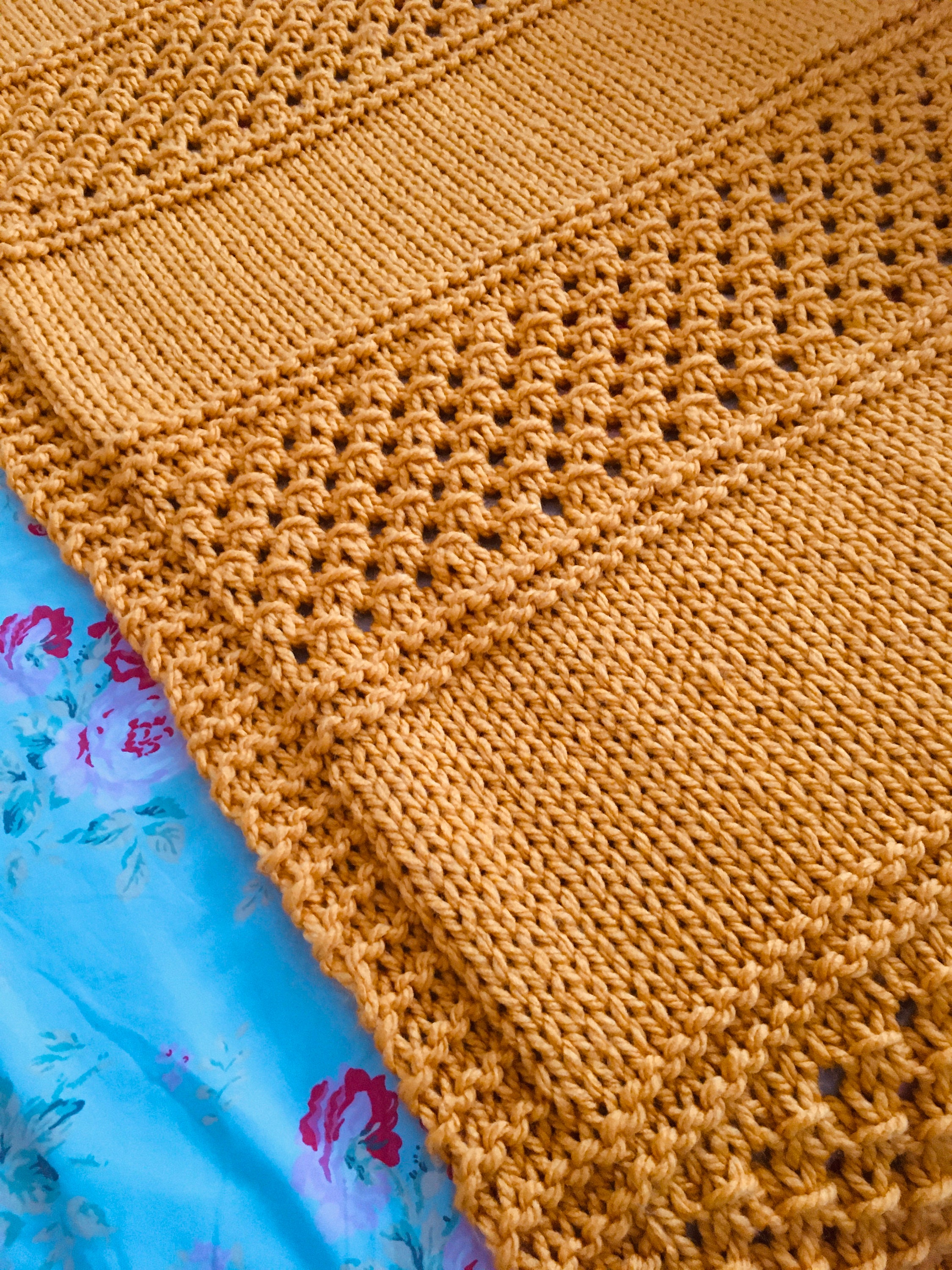 Knitting Pattern, Lace Stripe Bed Runner and Blanket, Super Chunky ...