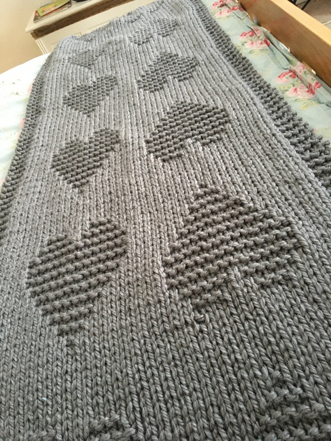 Knitting Pattern Super Chunky Heart Bed Runner Instant - Etsy UK