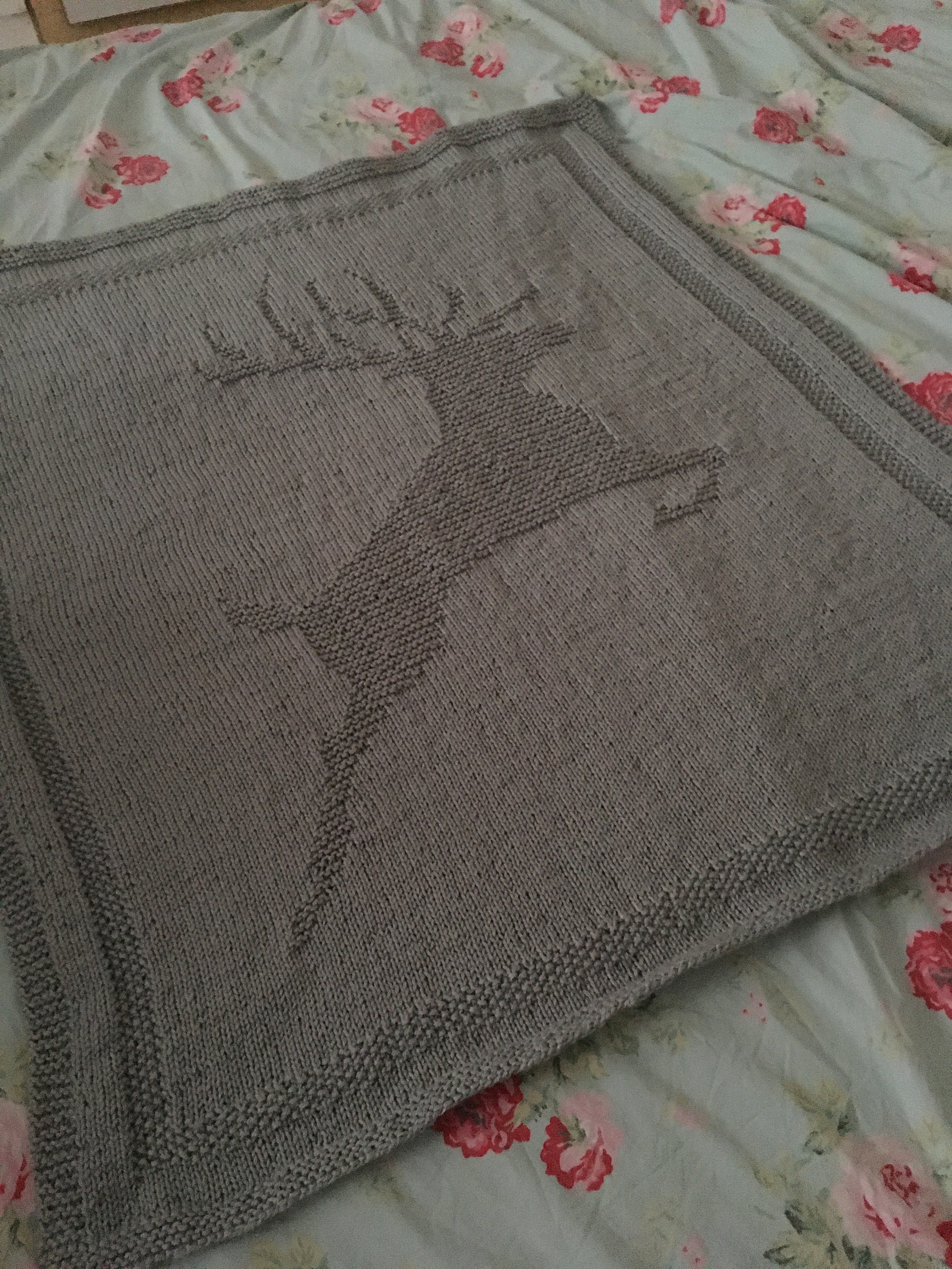 Knitting Pattern Stag Reindeer Blanket Picture Blanket | Etsy