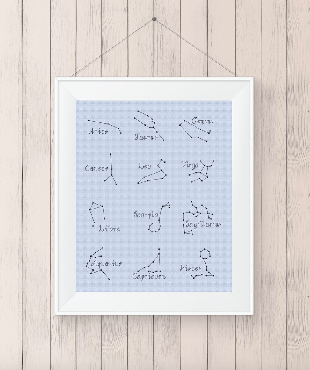 Star Sign Cross Stitch Pattern, PDF, Instant Download - Etsy