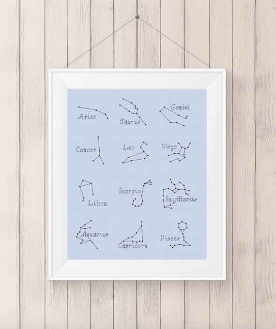 Star Sign Cross Stitch Pattern PDF Instant Download - Etsy