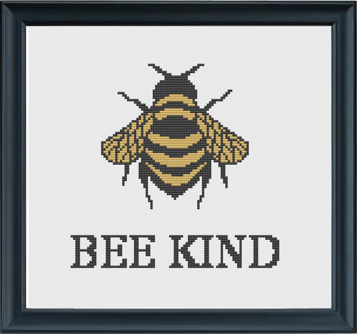 Bee Kind Cross Stitch Pattern PDF Instant Download - Etsy