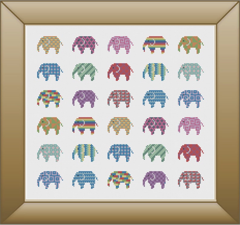 More Elephants Cross Stitch Pattern DMC Threads PDF | Etsy