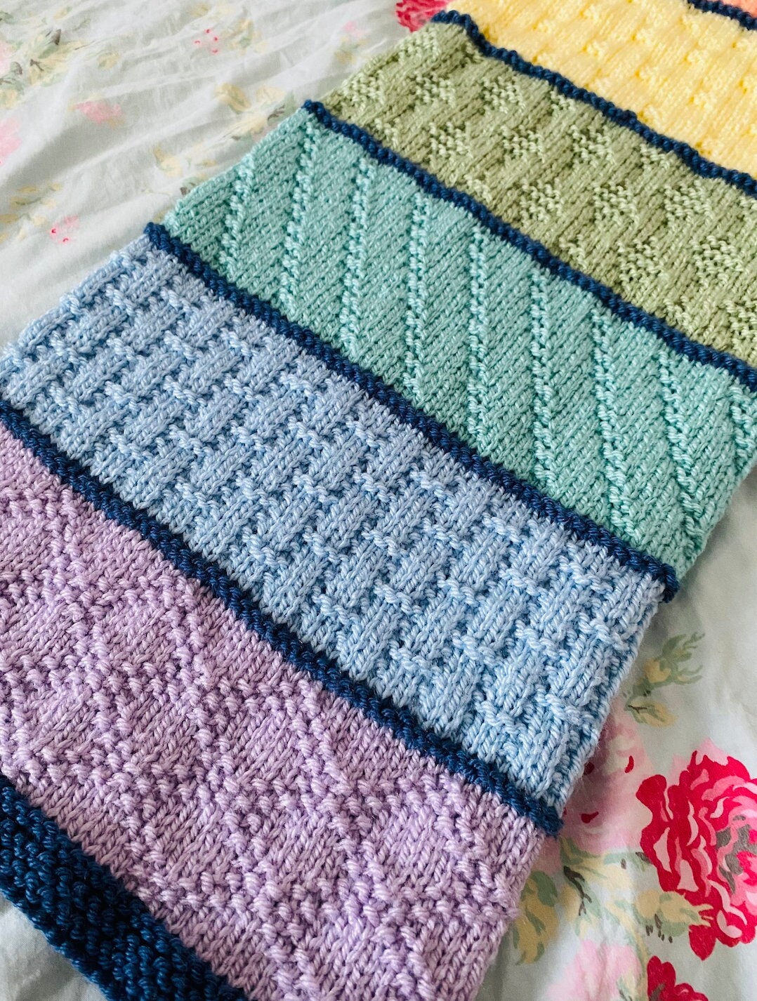 Knitting Pattern, Colourful Sample Blanket - Etsy Canada