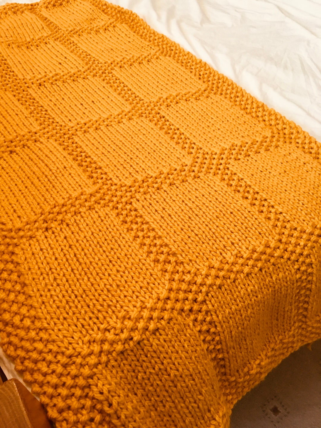 Easy Knitting Pattern, Squares Bed Runner, PDF, Instant Download ...