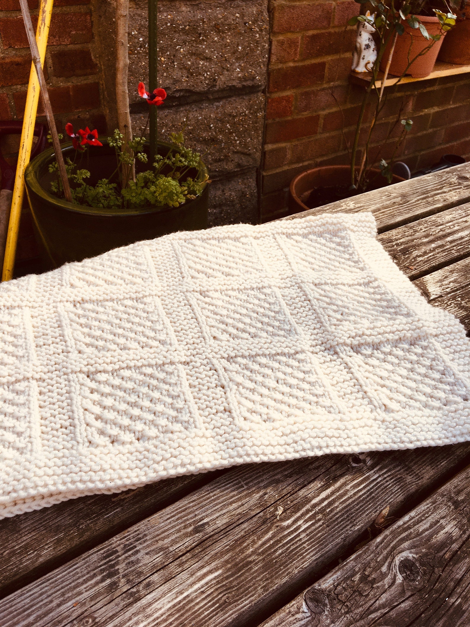 Knitting Pattern, Lace Panel Blanket, Textured, Cosy, Aran, Worsted ...