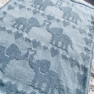 Knitting Pattern, Loved up Elephants, Baby Blanket, Throw, PDF, Instant ...