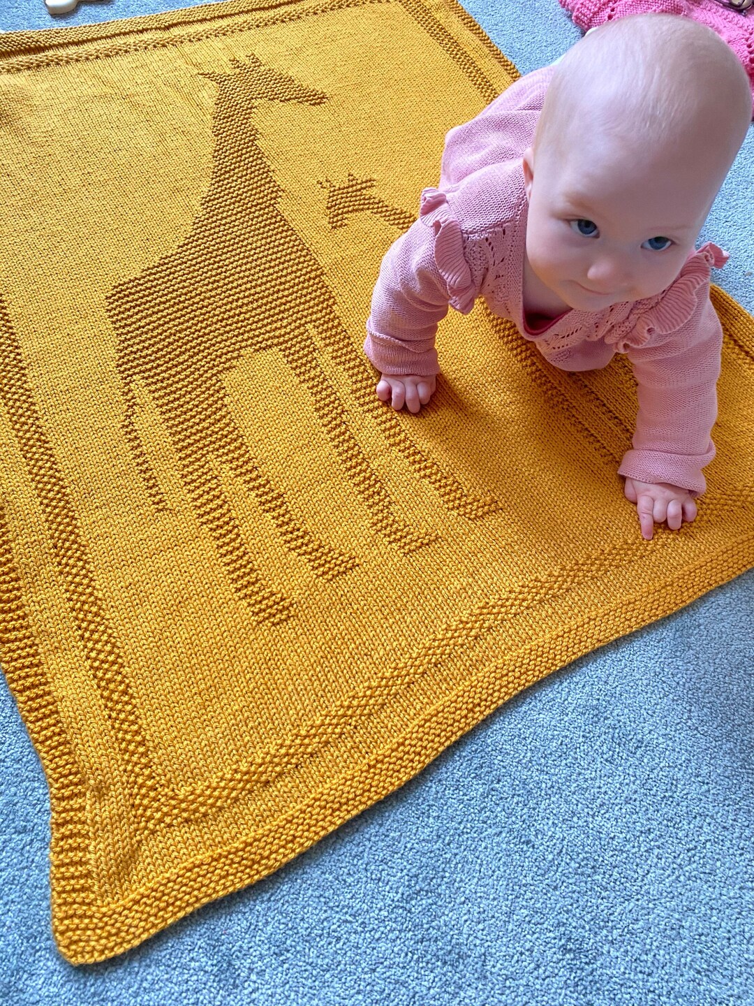 Giraffe Blanket, Knitting Pattern, PDF, Instant Download, Baby Blanket ...