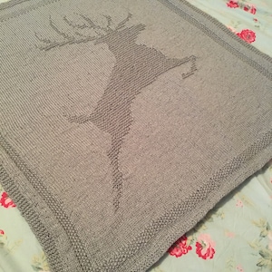 Knitting Pattern, Stag, Reindeer, Blanket, Picture Blanket, PDF ...