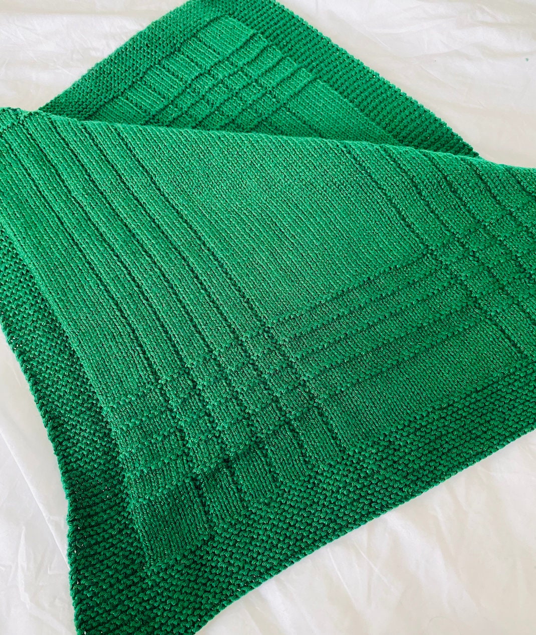 Knitting Pattern Crossed Corner Blanket PDF Instant | Etsy