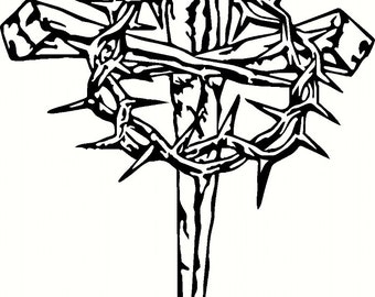 Cross with thorns | Etsy